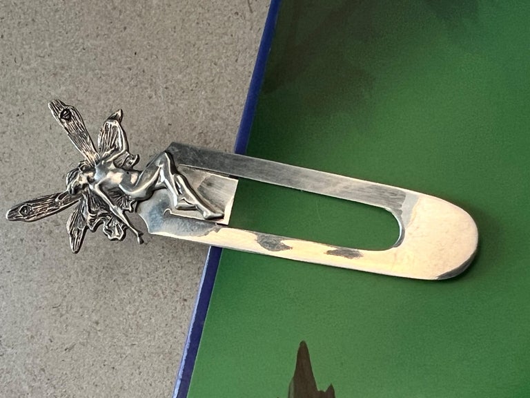 Pair of Sterling Silver Bookmarks with Fairy Motif For Sale at 1stDibs