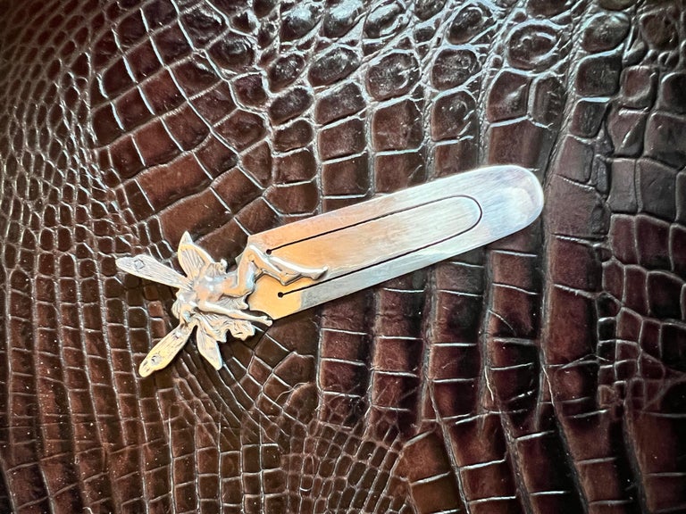 Pair of Sterling Silver Bookmarks with Fairy Motif For Sale at 1stDibs
