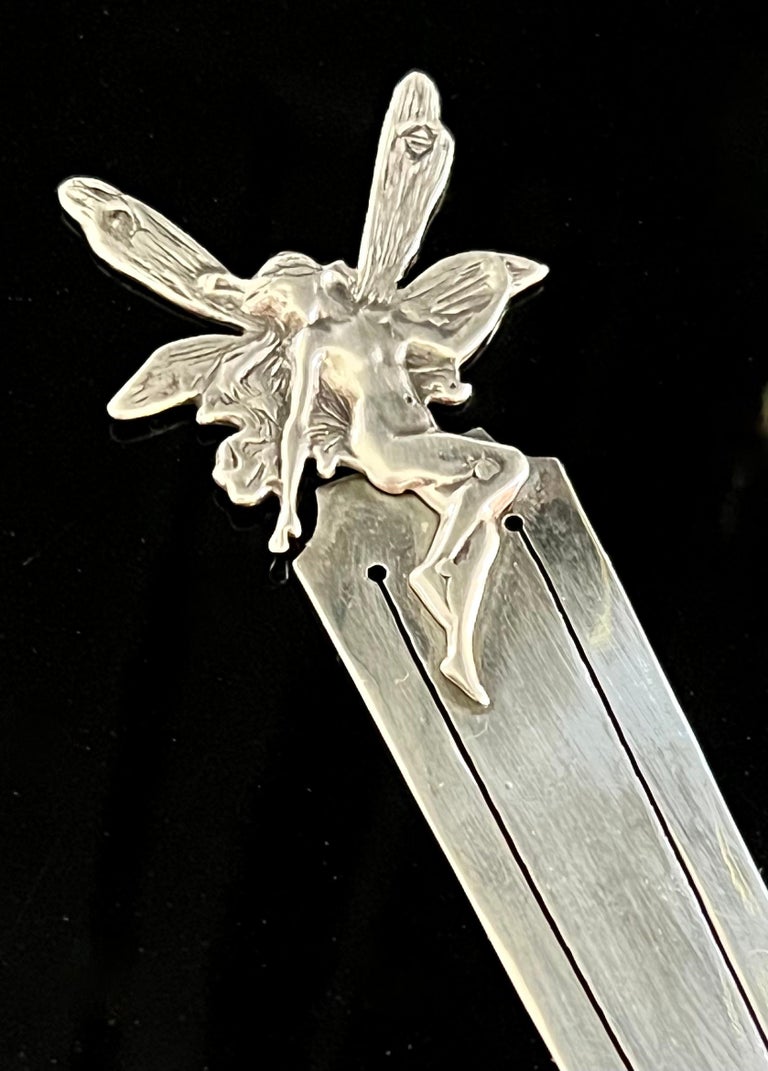 Pair of Sterling Silver Bookmarks with Fairy Motif For Sale at 1stDibs