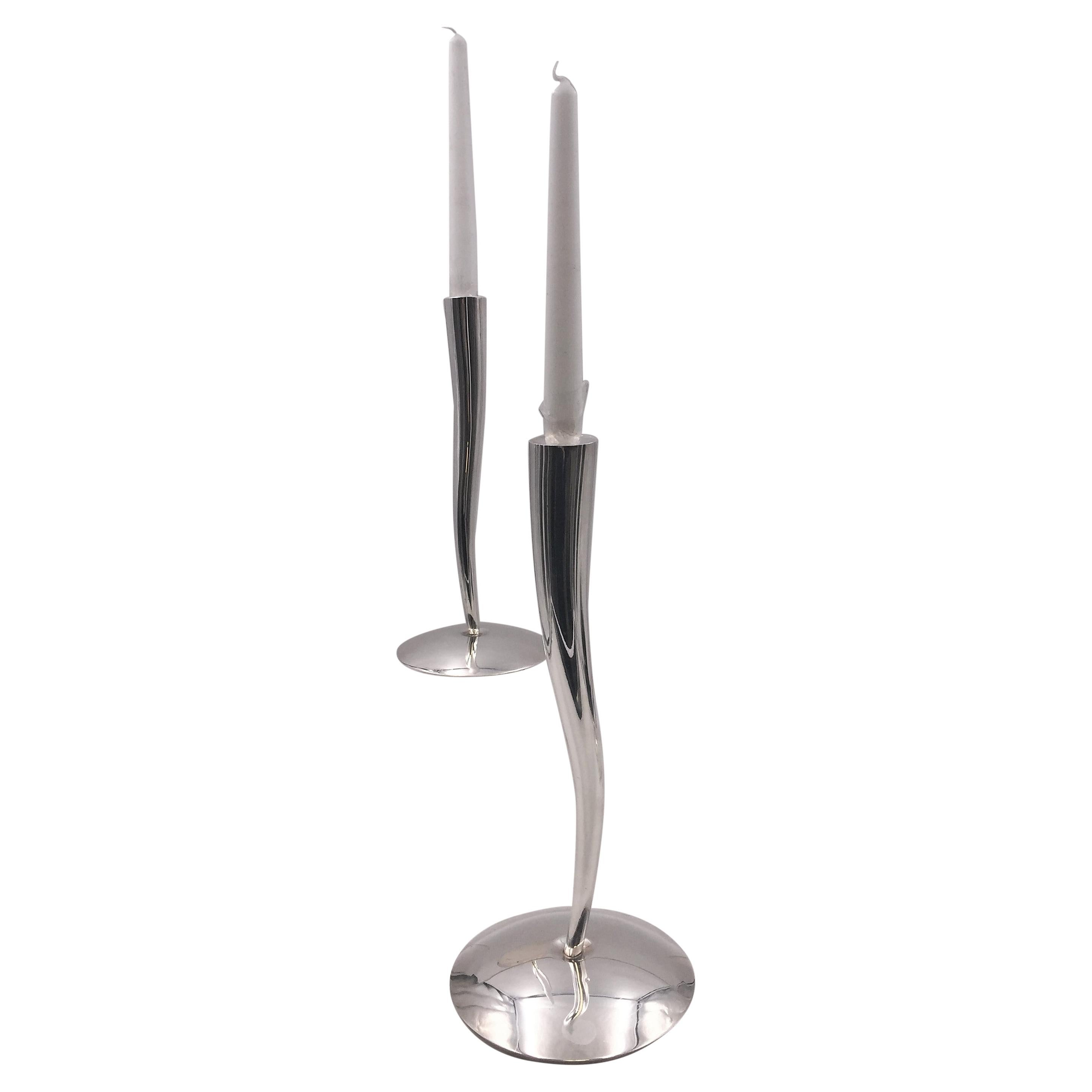 Duchin sterling, Usa, three-armed candlestick in modern design. For ...