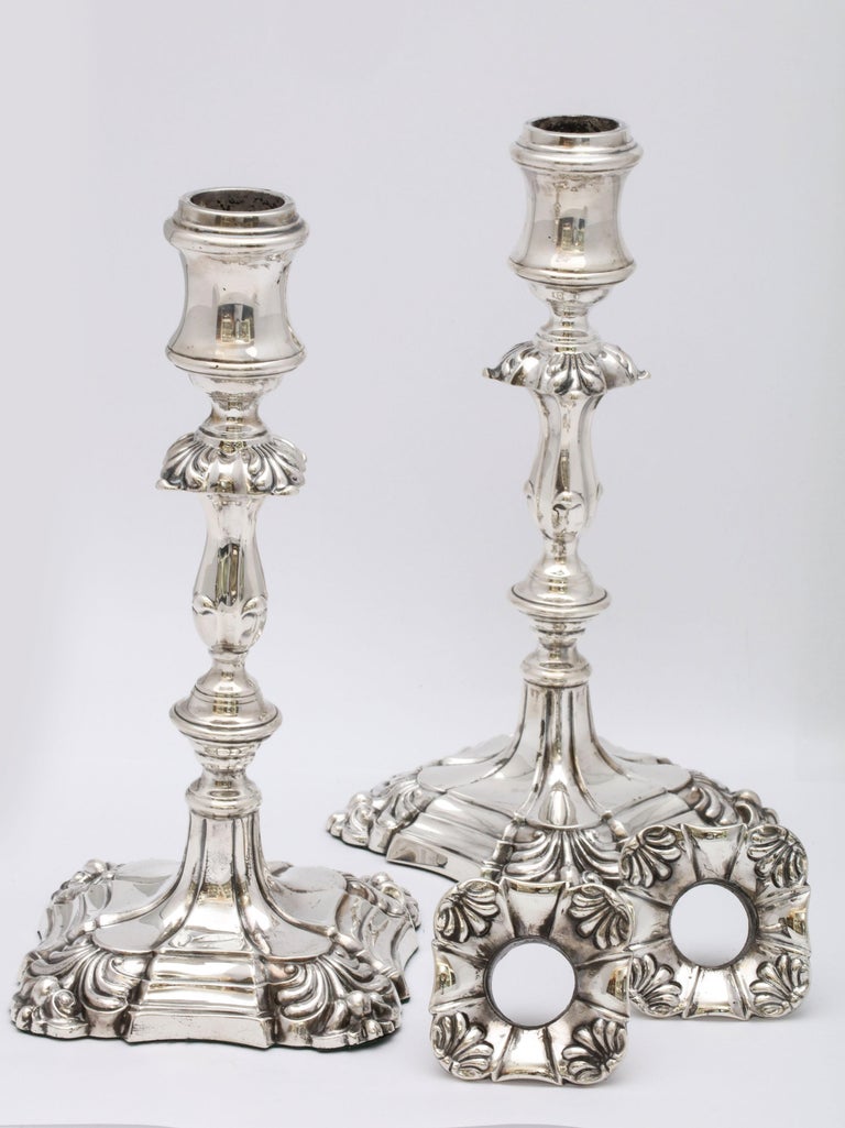 Pair of Sterling Silver Georgian-Style Candlesticks by Walker and Hall ...
