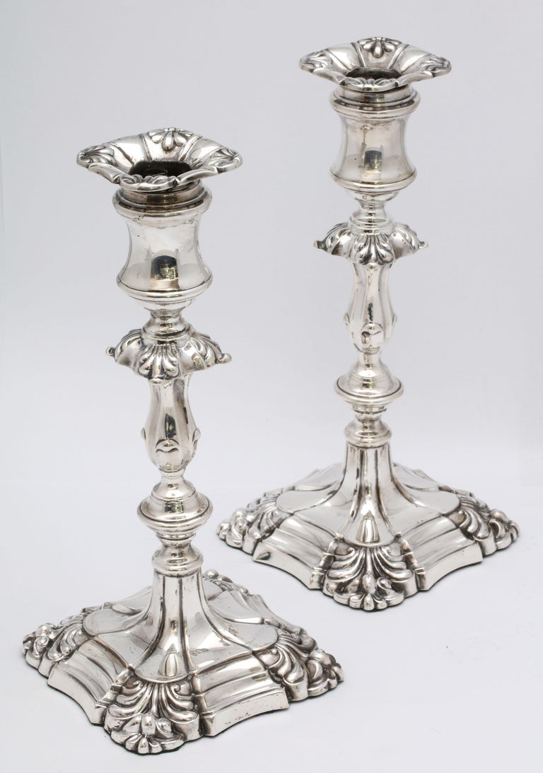 Pair of Sterling Silver Georgian-Style Candlesticks by Walker and Hall ...