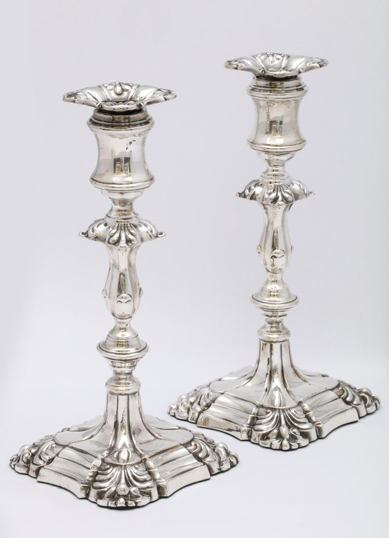 Pair of Sterling Silver Georgian-Style Candlesticks by Walker and Hall ...