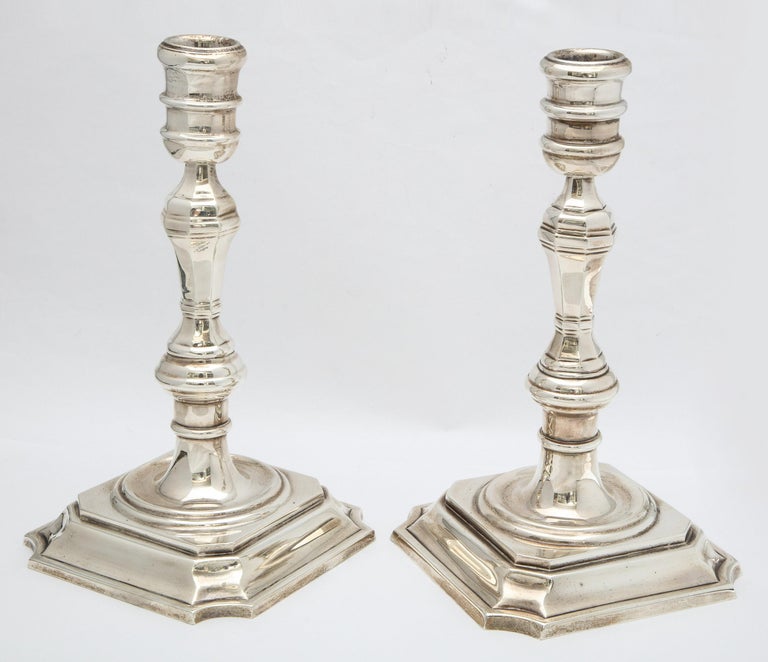 Pair of Sterling Silver Georgian Style 'George III' Candlesticks by ...