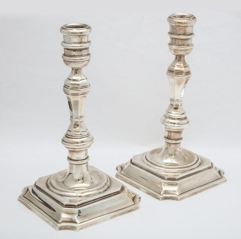Pair of Sterling Silver Georgian Style 'George III' Candlesticks by ...
