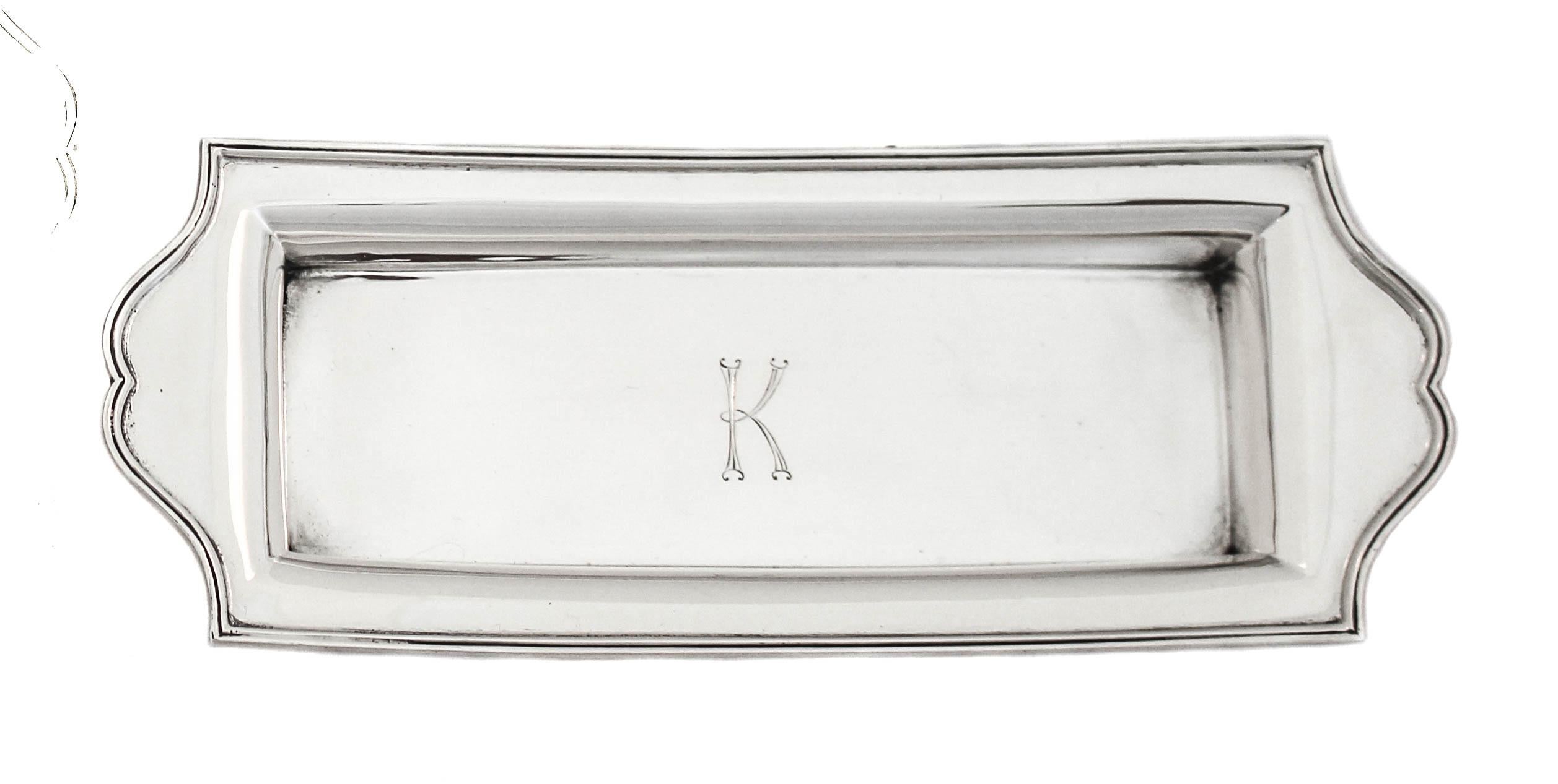 Pair of Sterling Silver Vanity Trays For Sale at 1stDibs
