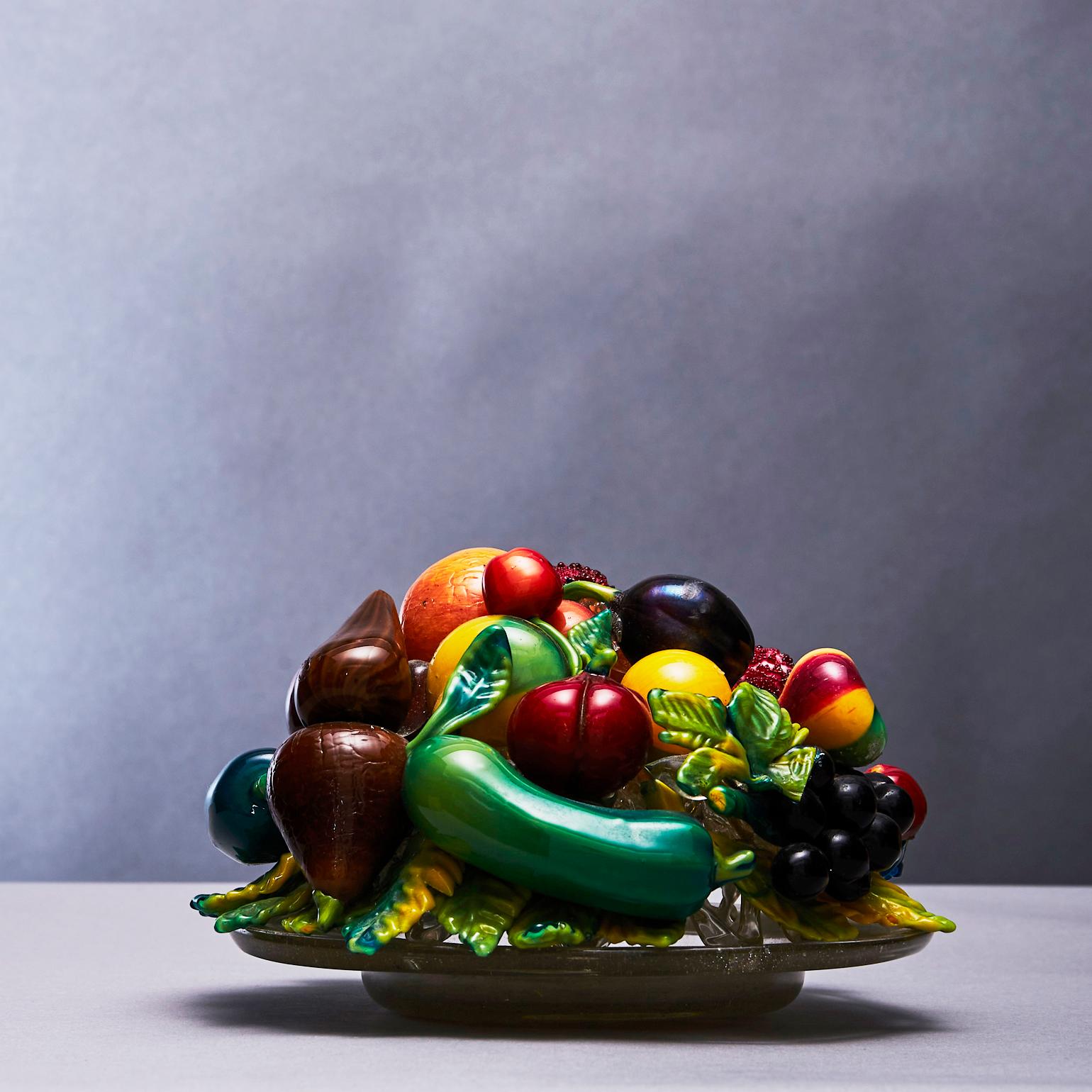 Pair of Still Life Fruit Bowls Blown Murano Glass by Aristi Barovier ...