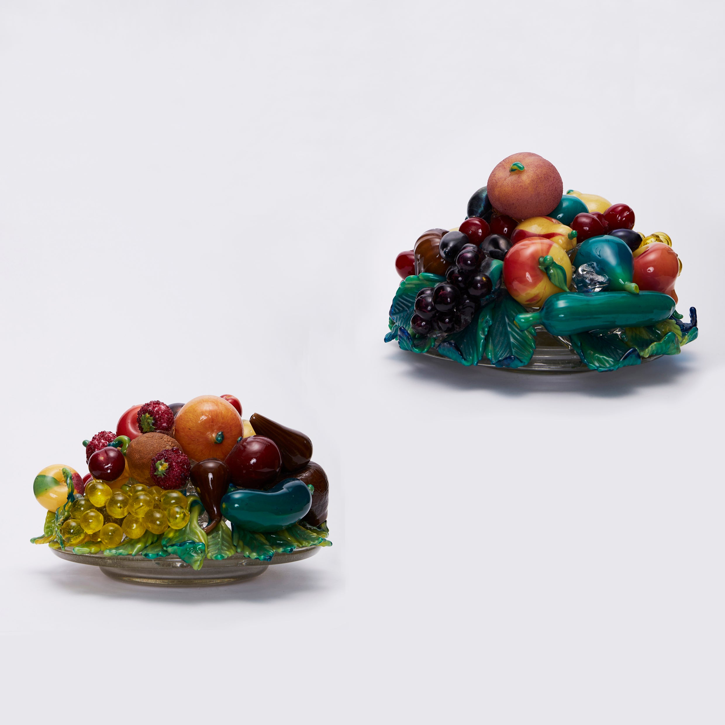 Pair of Still Life Fruit Bowls Blown Murano Glass by Aristi Barovier ...