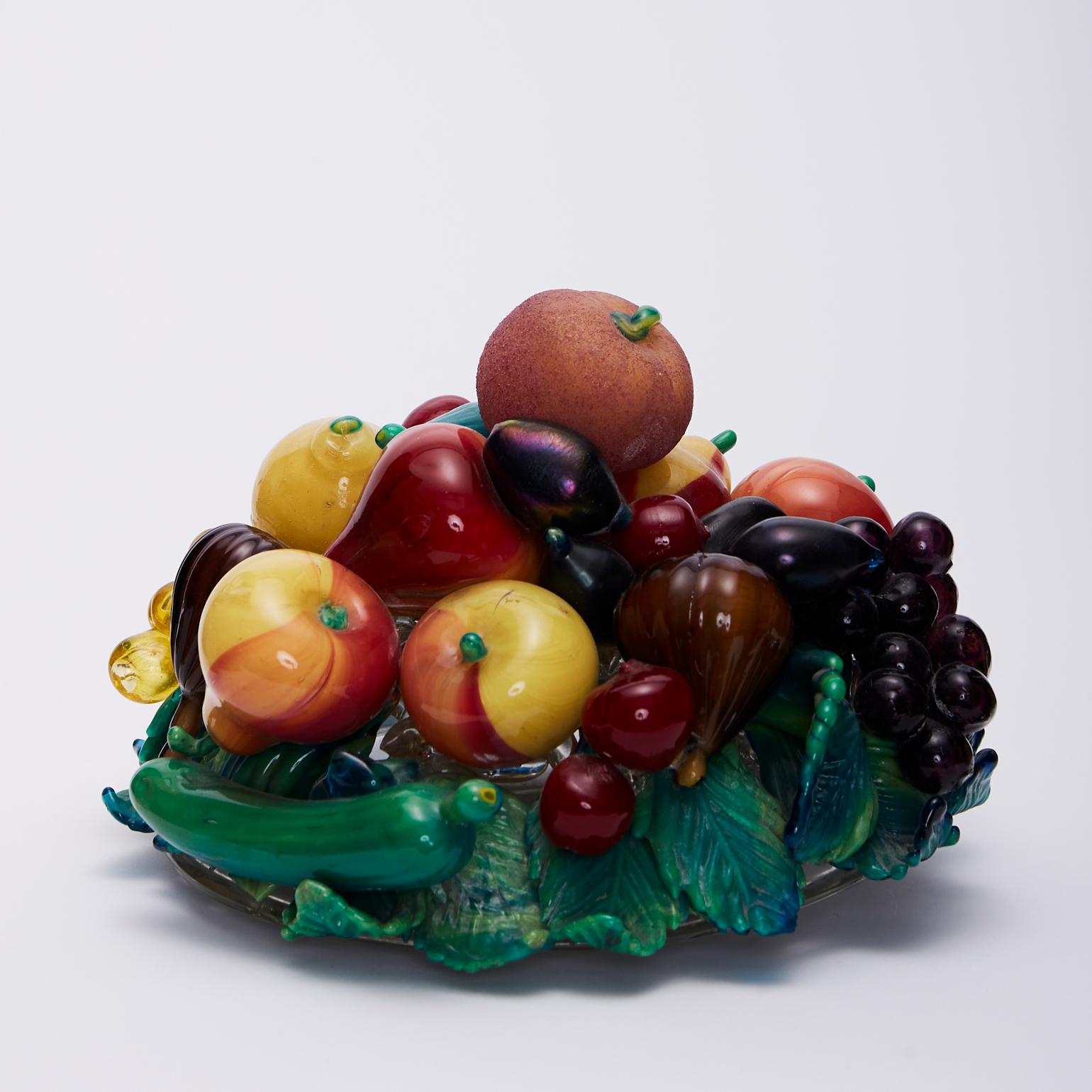Pair of Still Life Fruit Bowls Blown Murano Glass by Aristi Barovier ...