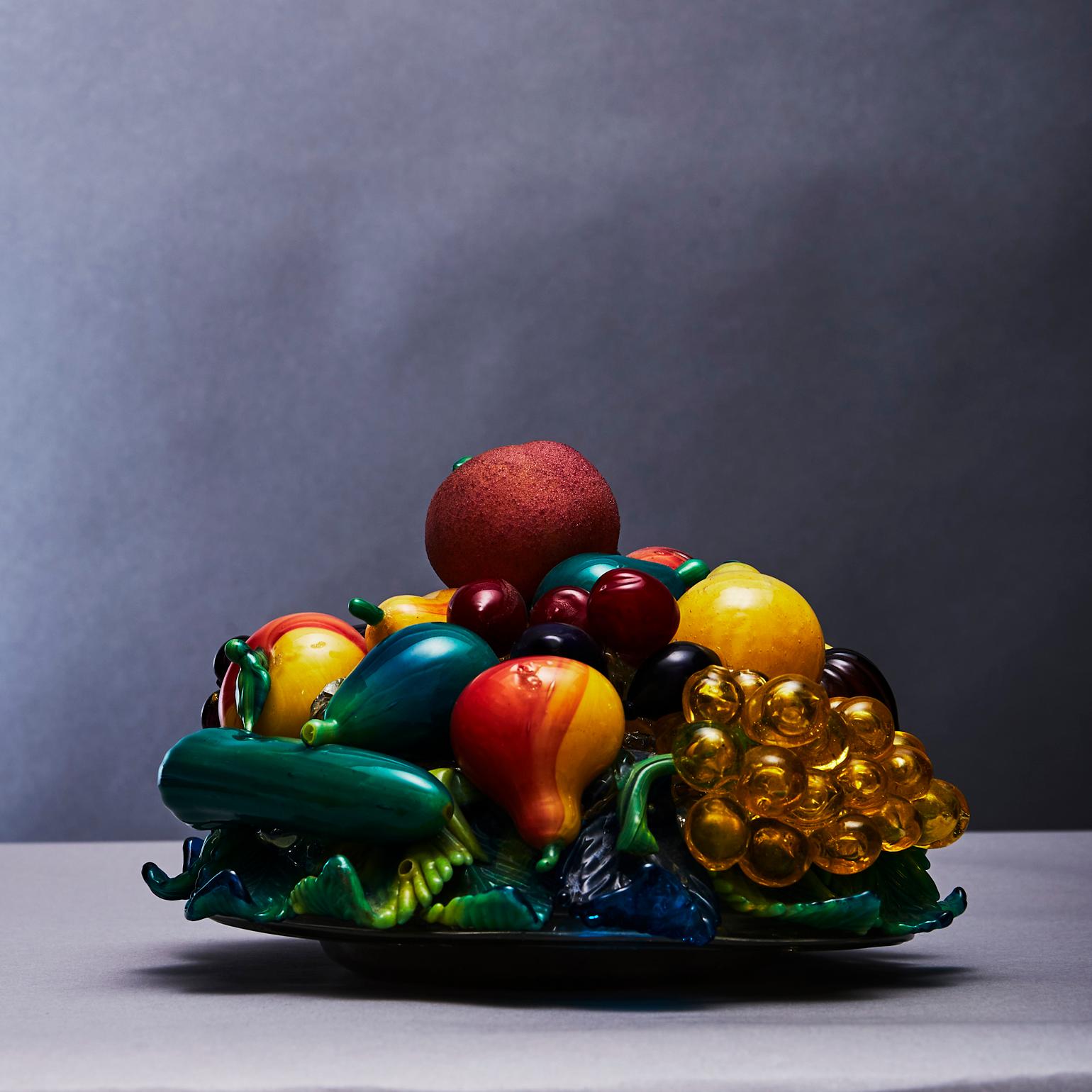 Pair of Still Life Fruit Bowls Blown Murano Glass by Aristi Barovier ...