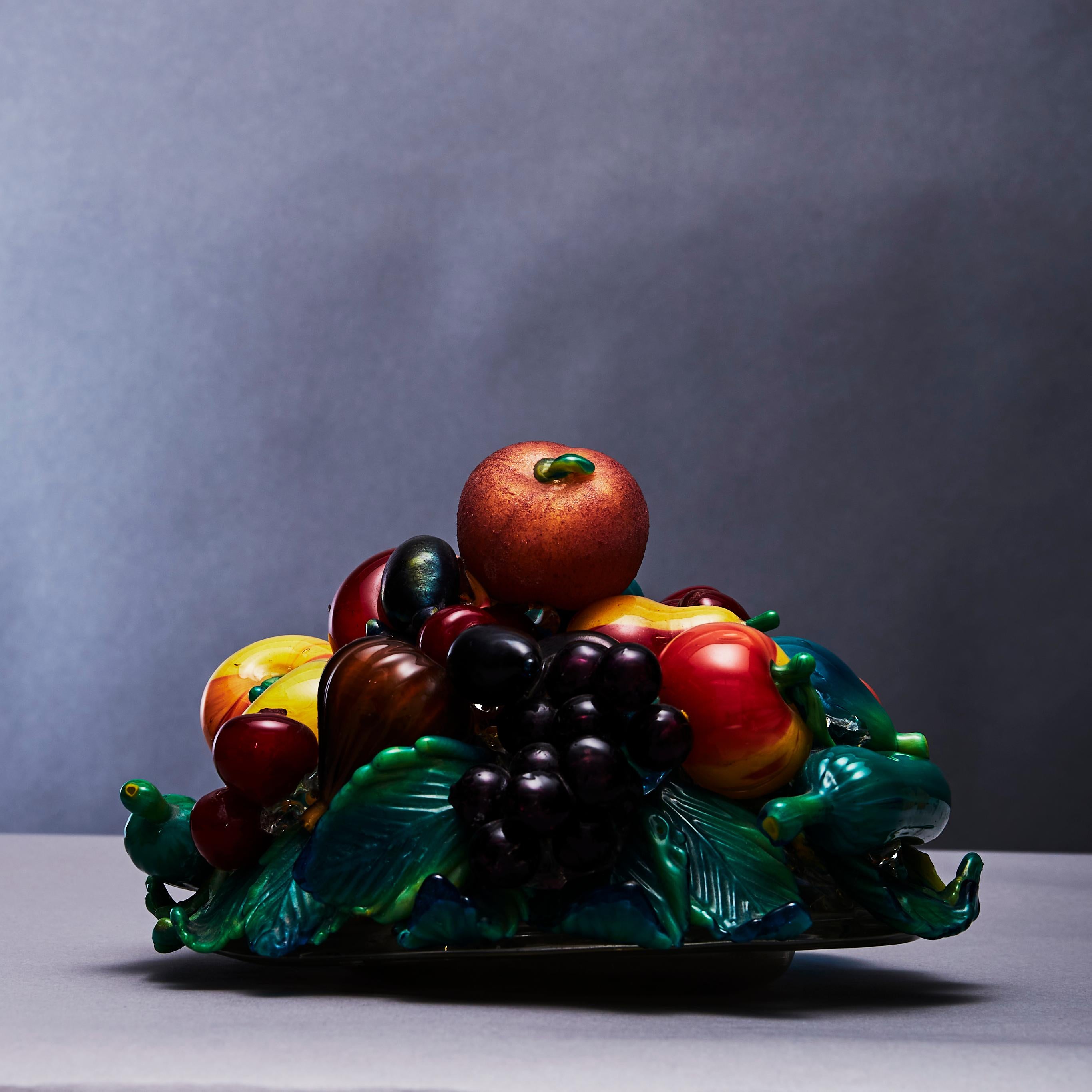 Pair of Still Life Fruit Bowls Blown Murano Glass by Aristi Barovier ...