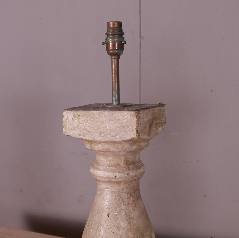Pair of Stone Balustrade Table Lamps For Sale at 1stDibs