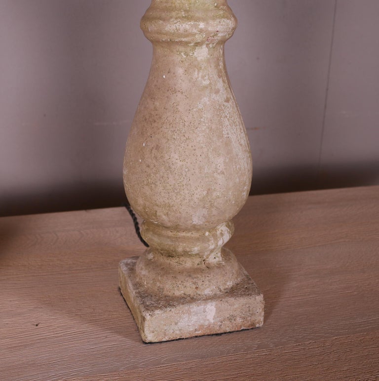 Pair of Stone Balustrade Table Lamps For Sale at 1stDibs