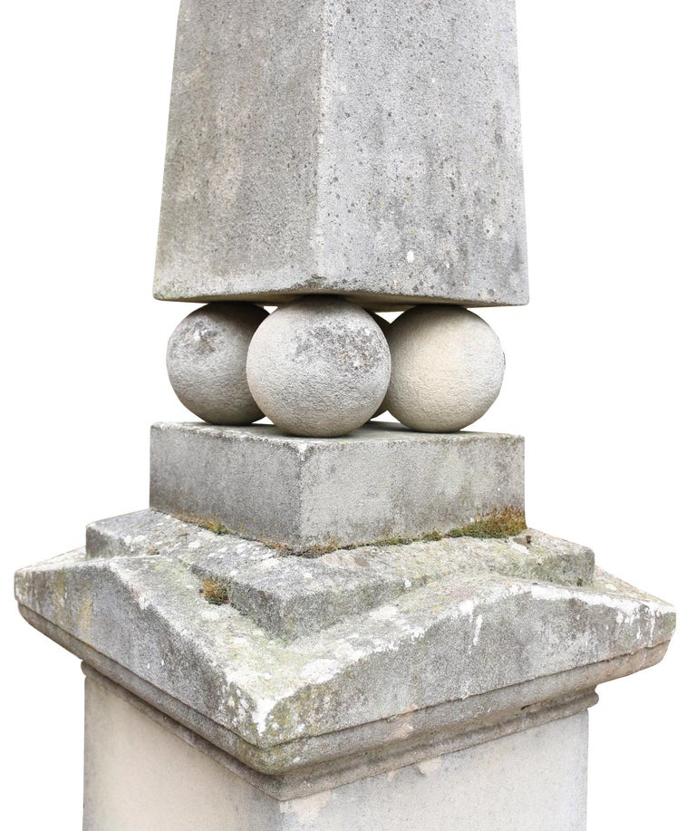 Pair of Stone Garden Obelisks at 1stDibs