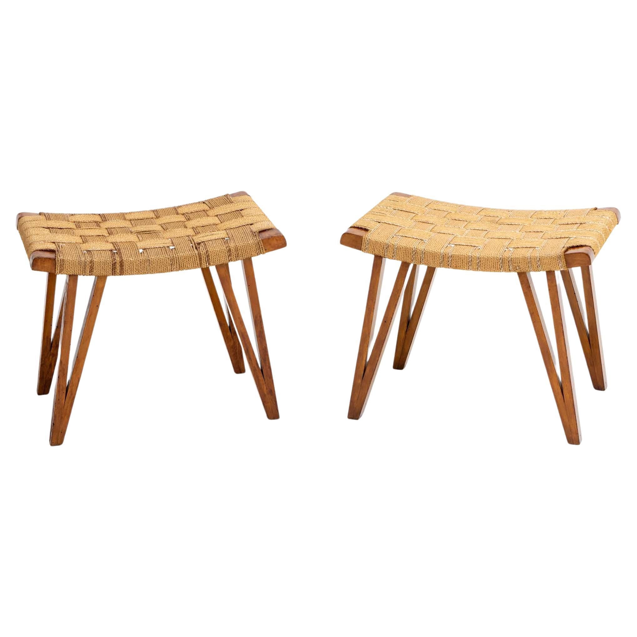 Pair of Stools, Attributed to Augusto Romano, Italy 1940s at 1stDibs