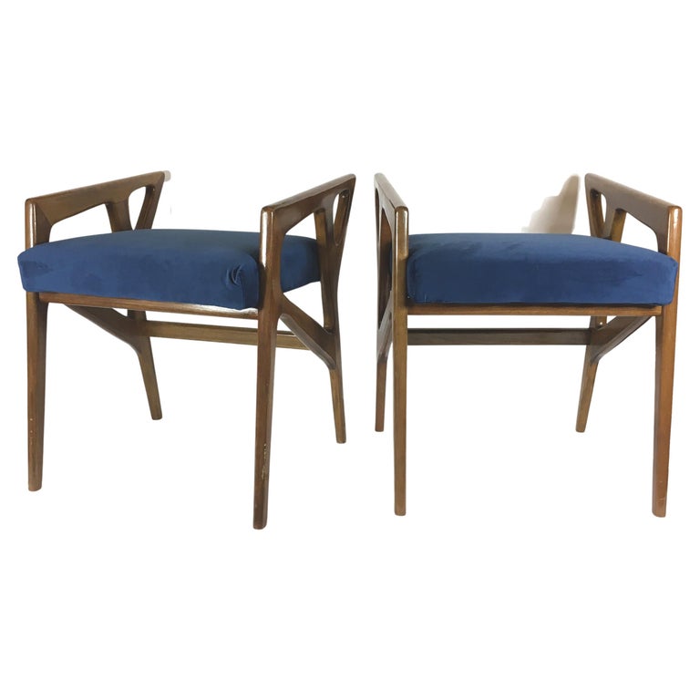 Pair of Stools Mod. “687”, Design Gio Ponti, Cassina Production, Italy ...
