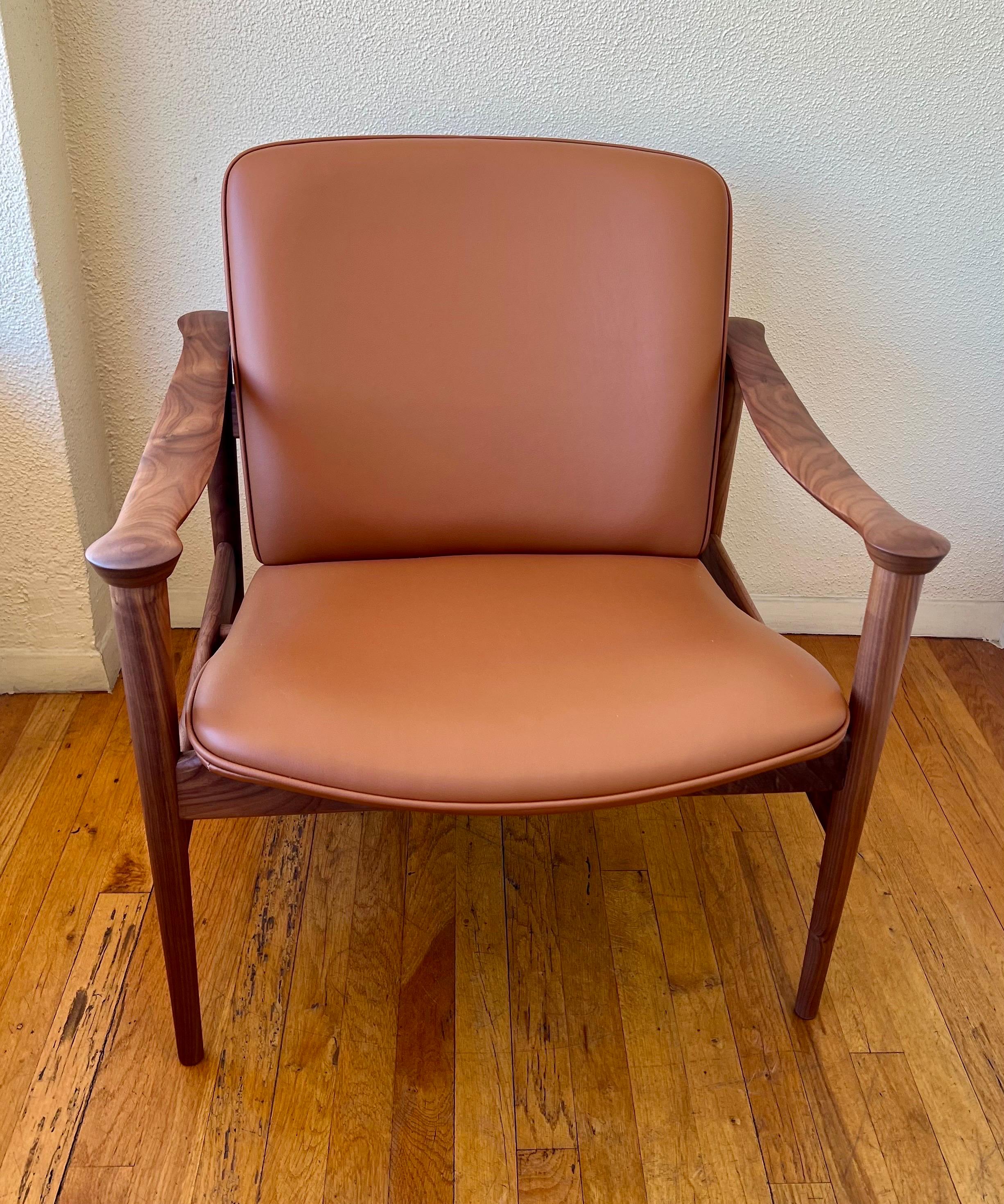 Pair of Striking Lounge Club Chairs by Fredrik Kayser New in Walnut ...