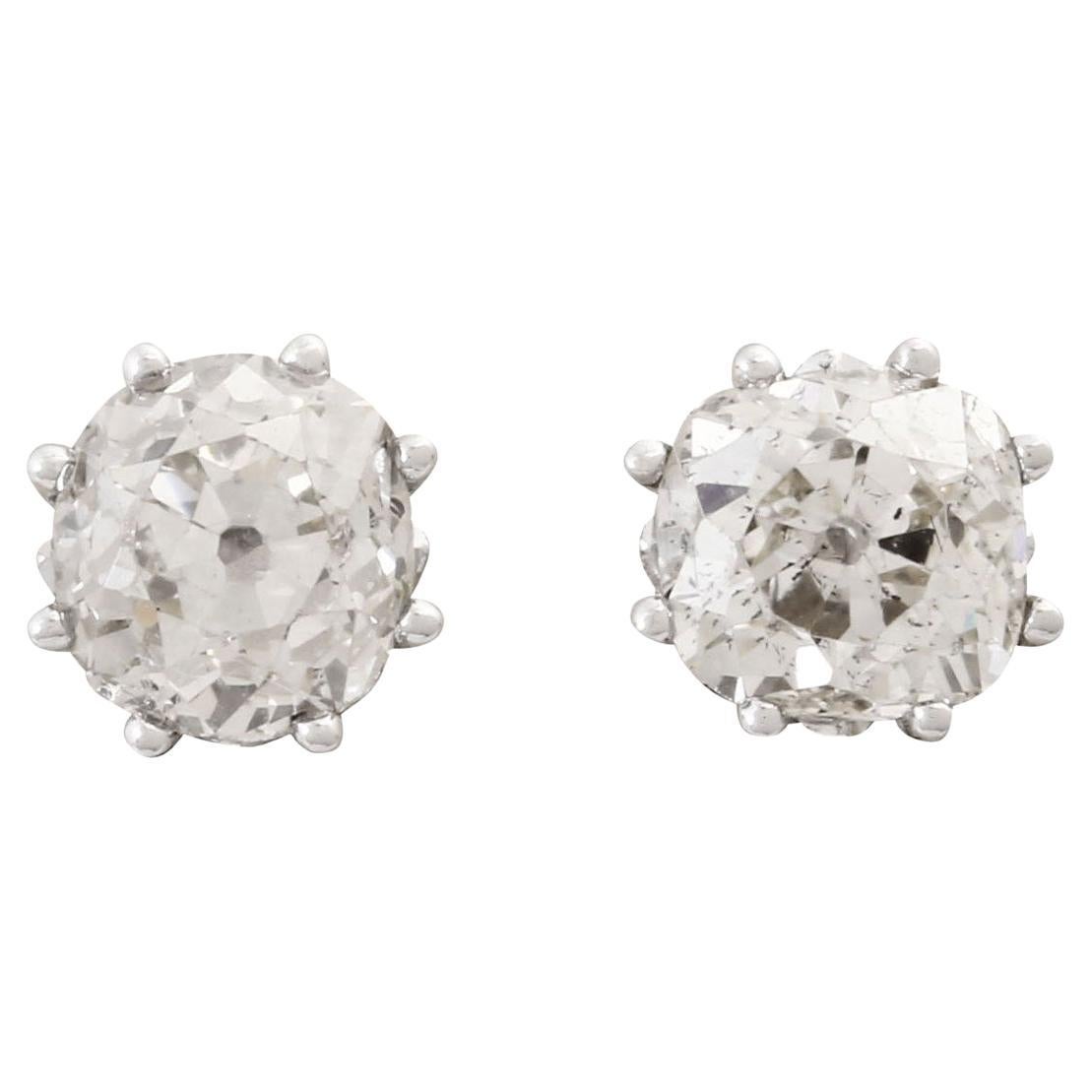 A Pair of Old-Cut Diamond Stud Earrings For Sale at 1stDibs | old cut ...