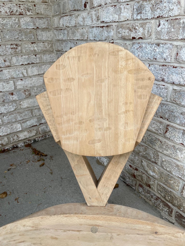 Pair of Studio Art Chairs in Carved Wood For Sale at 1stDibs