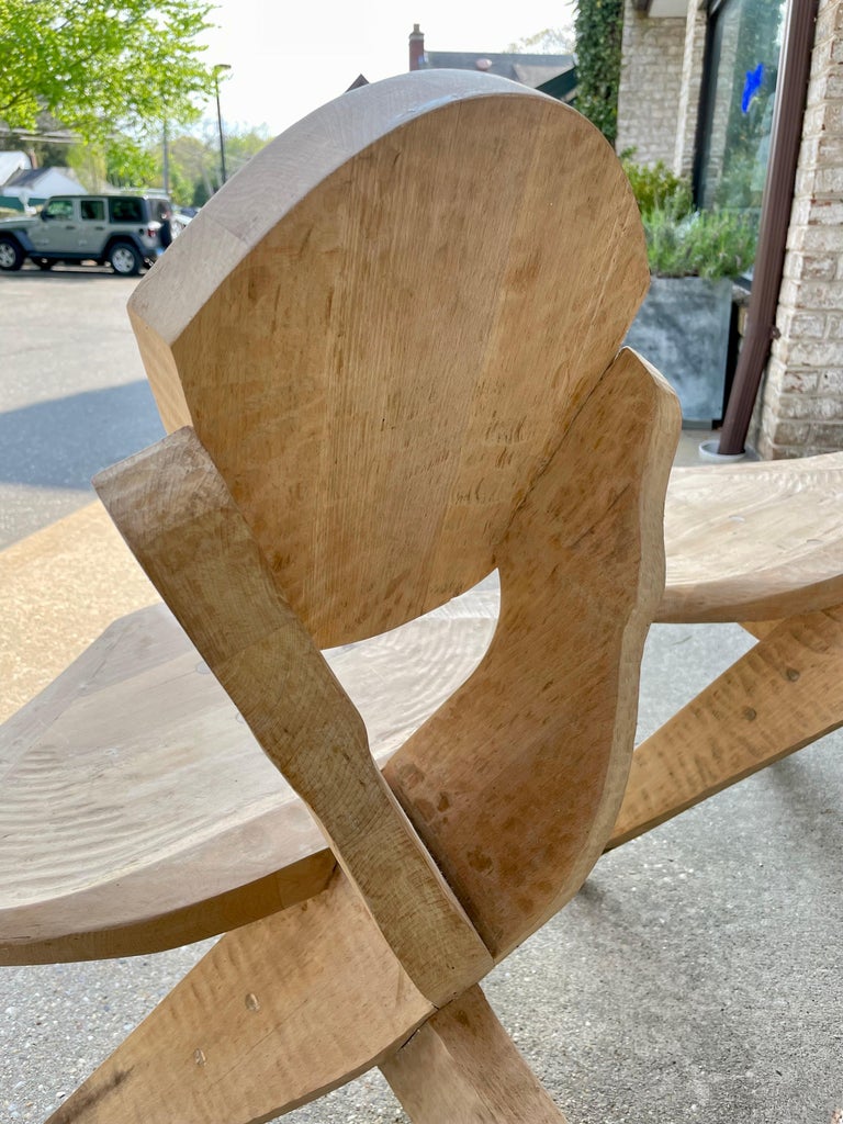 Pair of Studio Art Chairs in Carved Wood For Sale at 1stDibs