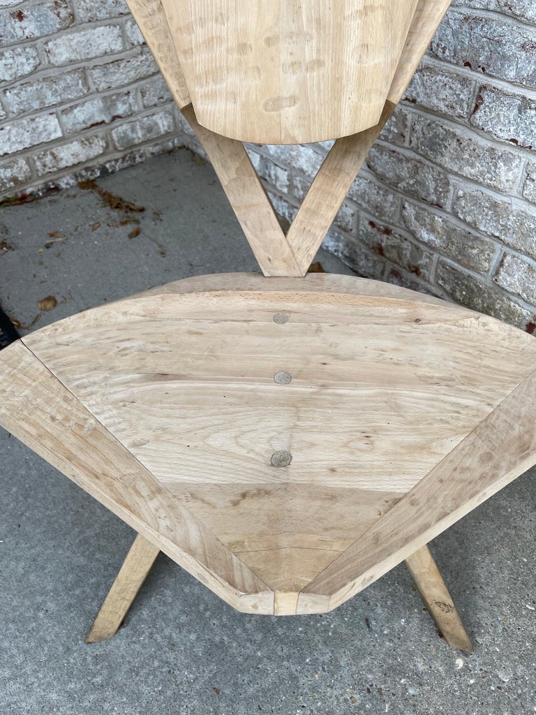 Pair of Studio Art Chairs in Carved Wood For Sale at 1stDibs