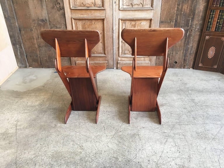 Pair of Studio Crafted Alpine Modernist Chairs For Sale at 1stDibs
