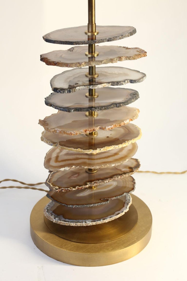 Pair of Stunning Custom Agate Lamps at 1stDibs
