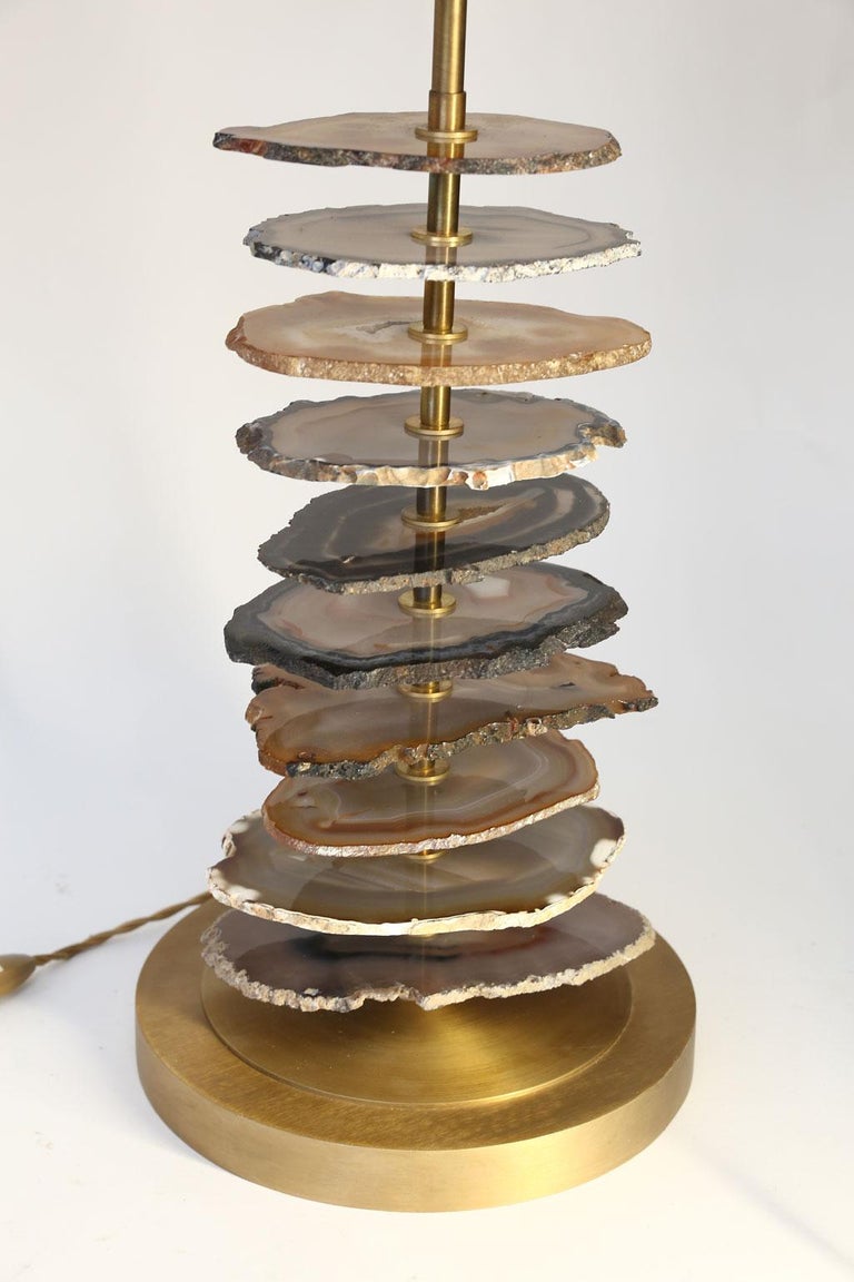 Pair of Stunning Custom Agate Lamps at 1stDibs