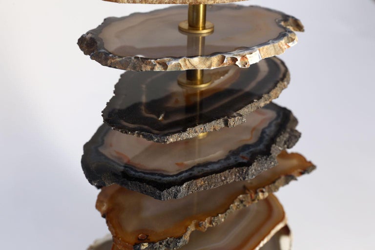 Pair of Stunning Custom Agate Lamps at 1stDibs