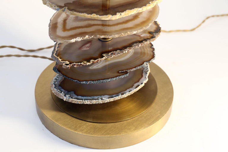 Pair of Stunning Custom Agate Lamps at 1stDibs