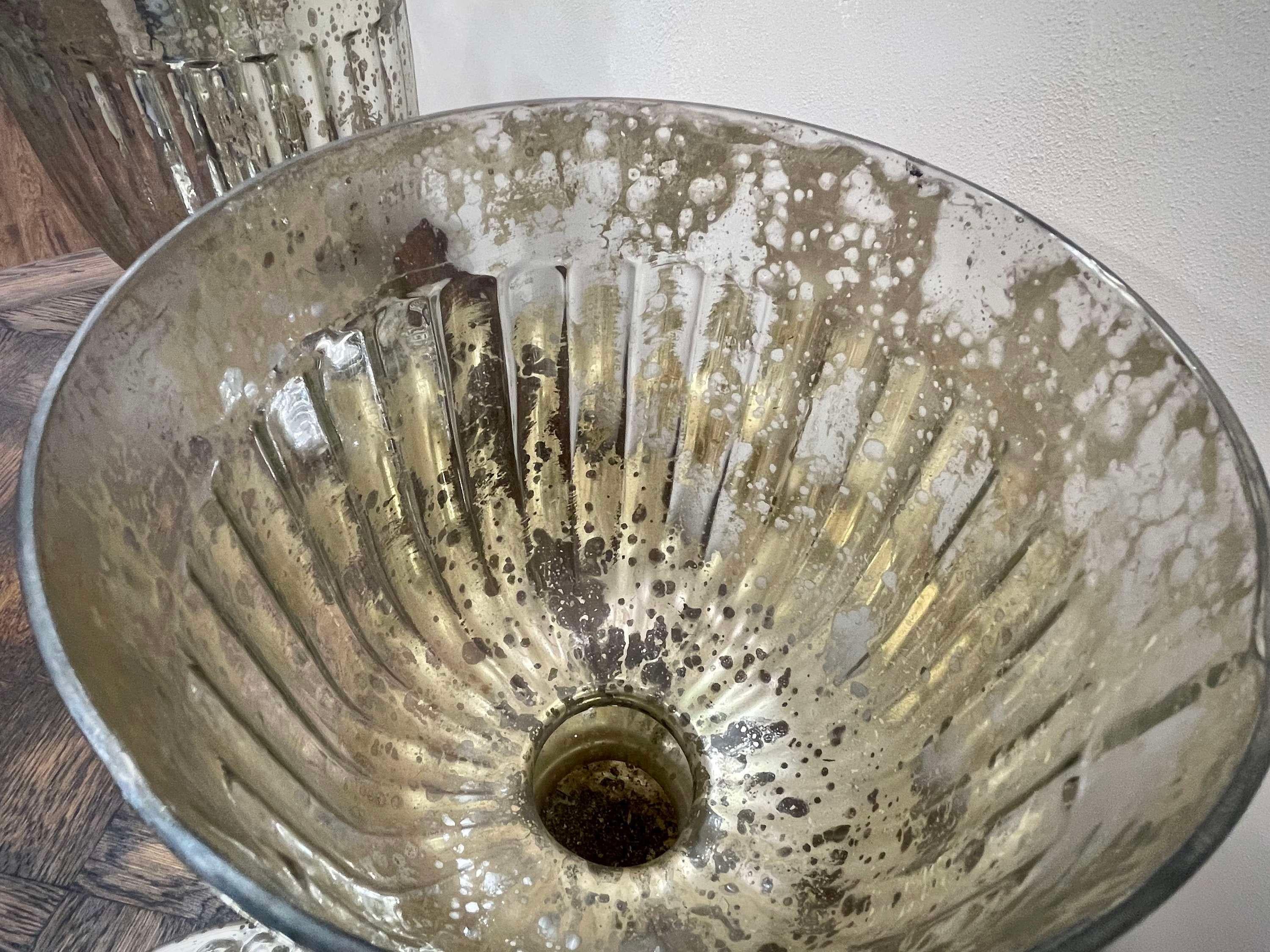 Pair of Stunning French Mercury Glass Urns For Sale at 1stDibs