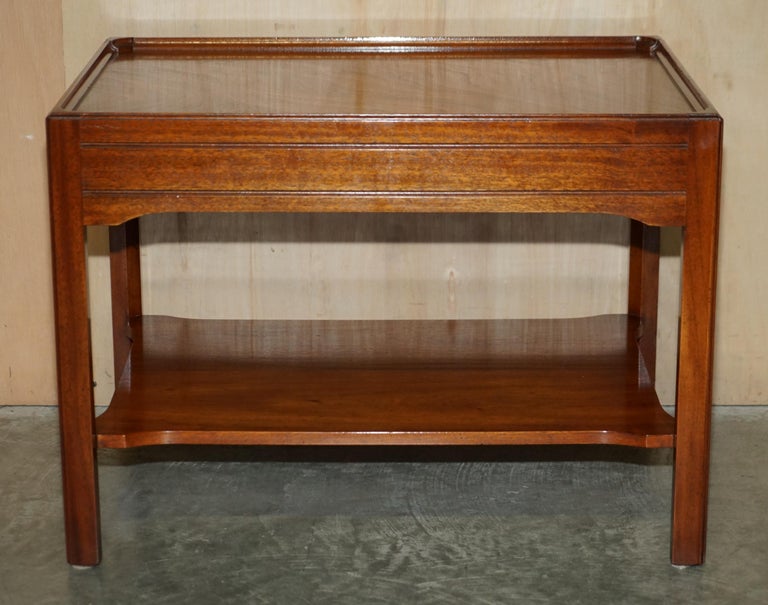 Pair of Stunning Long Two Tiered Side Tables with Large Drawers and ...