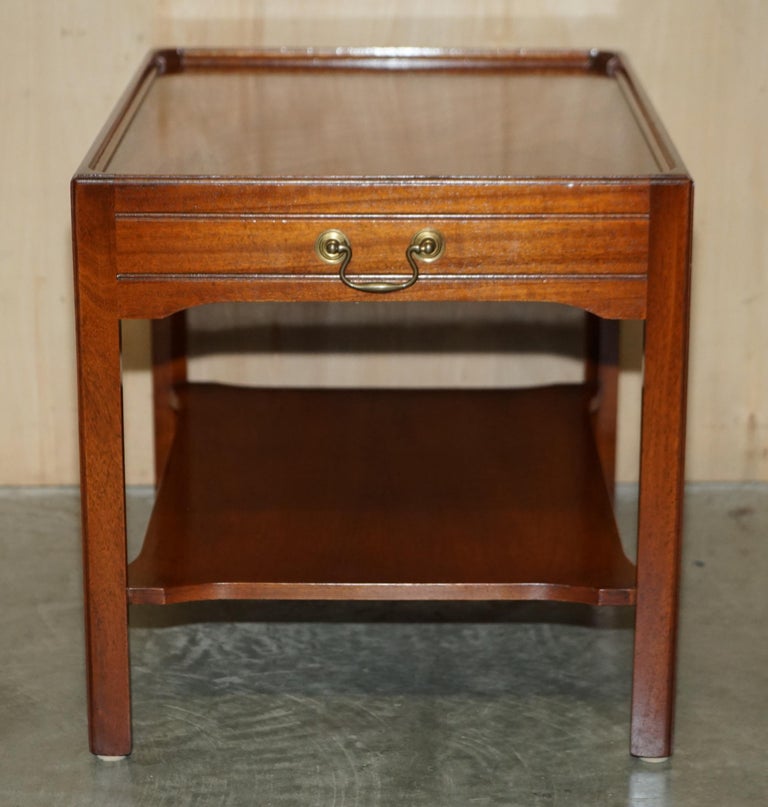 Pair of Stunning Long Two Tiered Side Tables with Large Drawers and ...