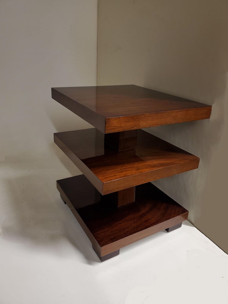 Pair of Stunning Rectangular, Three Tiered Mahogany End/ Side Tables ...