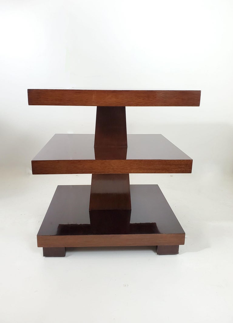 Pair of Stunning Rectangular, Three Tiered Mahogany End/ Side Tables ...