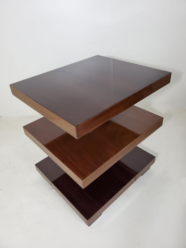 Pair of Stunning Rectangular, Three Tiered Mahogany End/ Side Tables ...