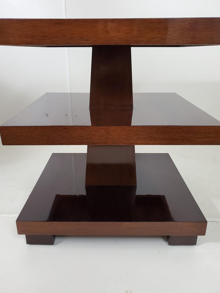 Pair of Stunning Rectangular, Three Tiered Mahogany End/ Side Tables ...