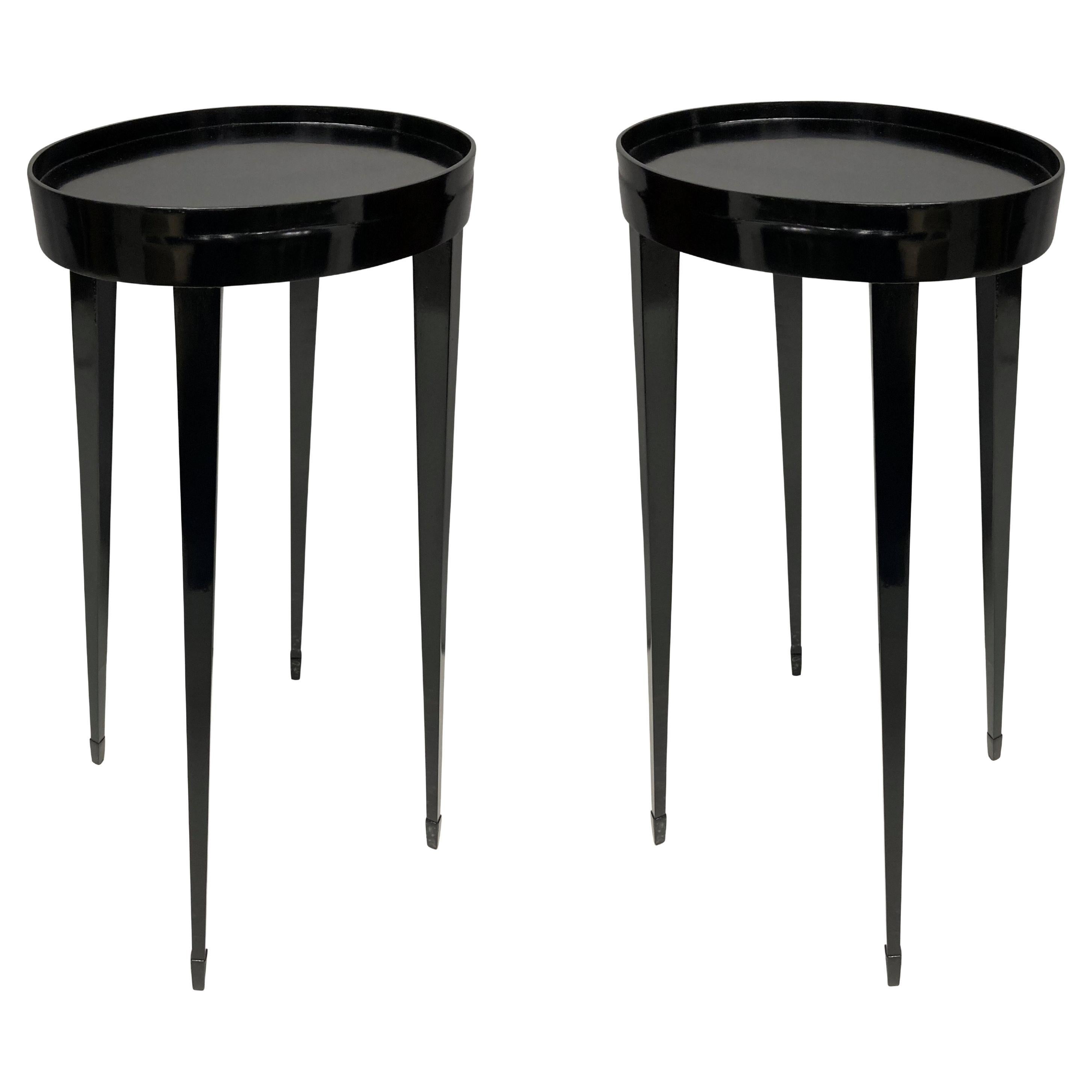 Pair of Stylish Gilt Brass and Lapis Lazuli Side Tables For Sale at 1stDibs