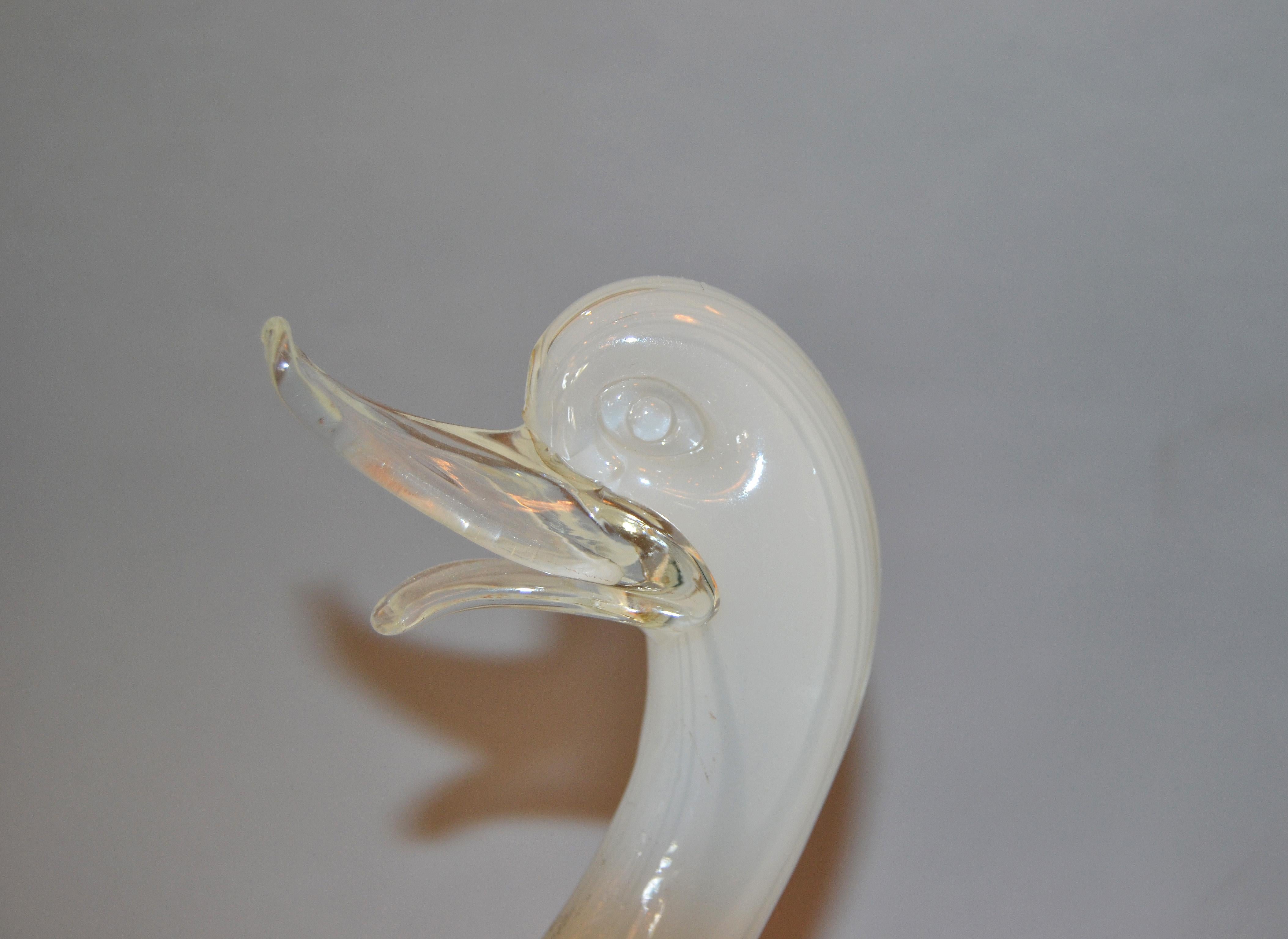 Pair of Stylized Murano Art Glass Ducks Attributed to Archimede Seguso ...