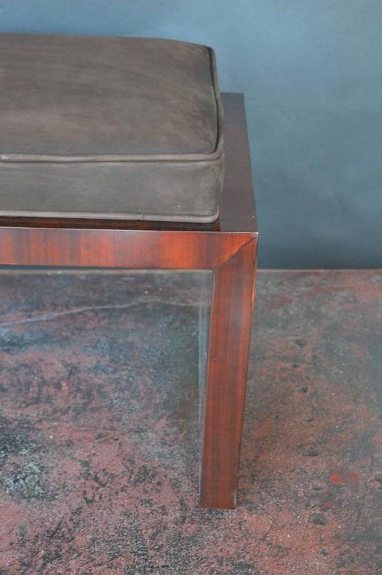 Pair of Suede Double Seat Benches For Sale at 1stDibs