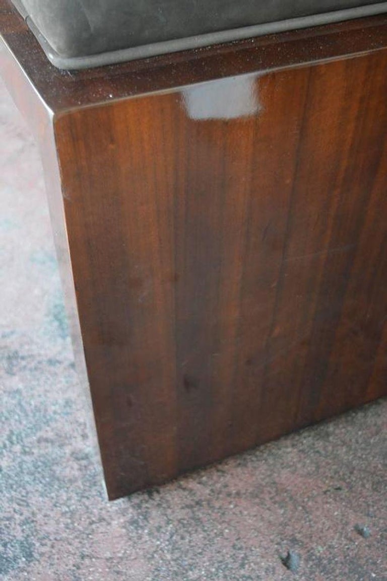 Pair of Suede Double Seat Benches For Sale at 1stDibs