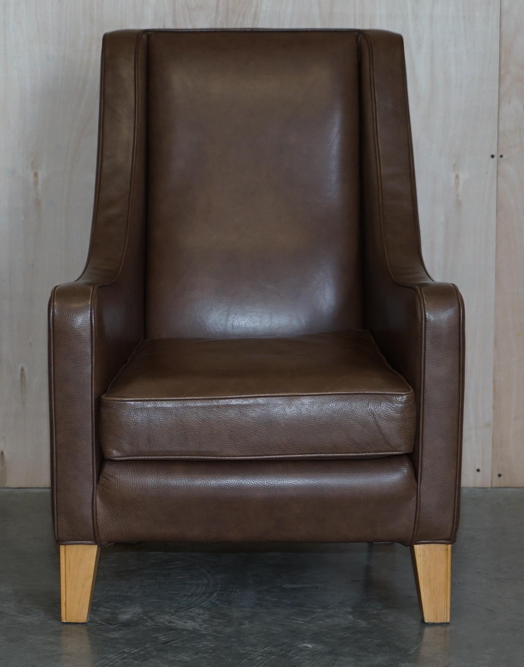 Pair of Super Comfortable Multiyork Heritage Brown Leather High Back ...