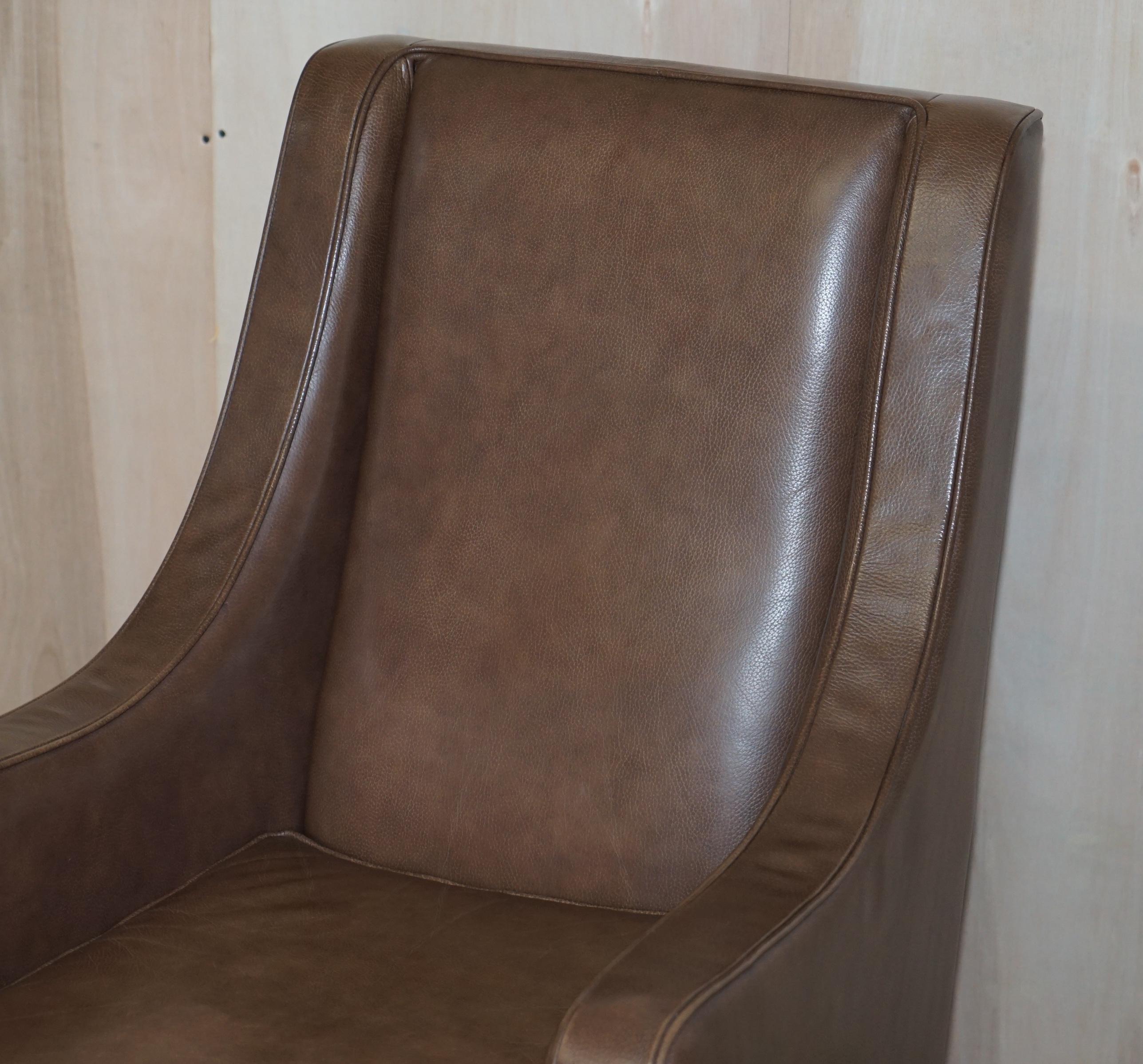 Pair of Super Comfortable Multiyork Heritage Brown Leather High Back ...