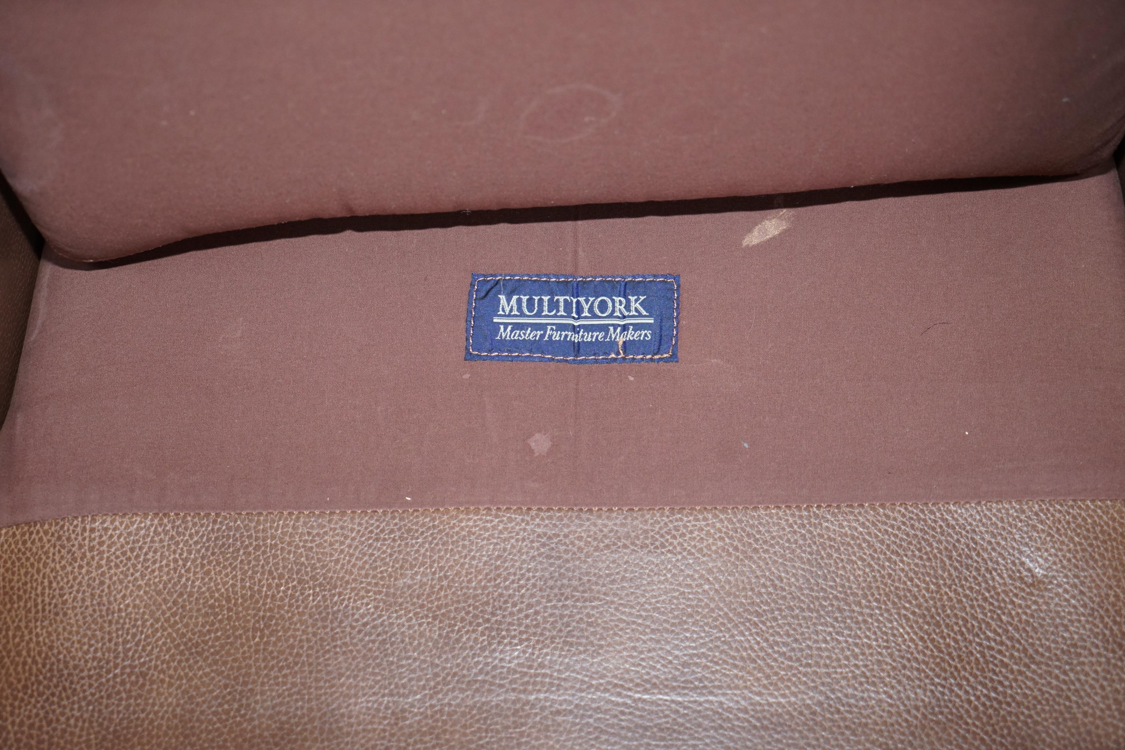 Pair of Super Comfortable Multiyork Heritage Brown Leather High Back ...