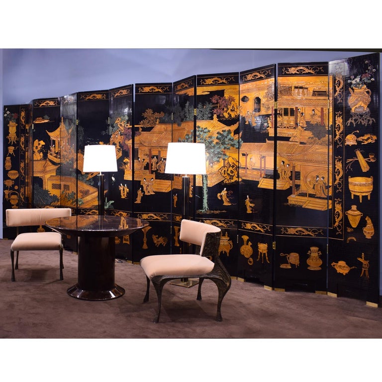 Pair of Superb 6 Panel Chinese Screens Sold through Karl Springer ...