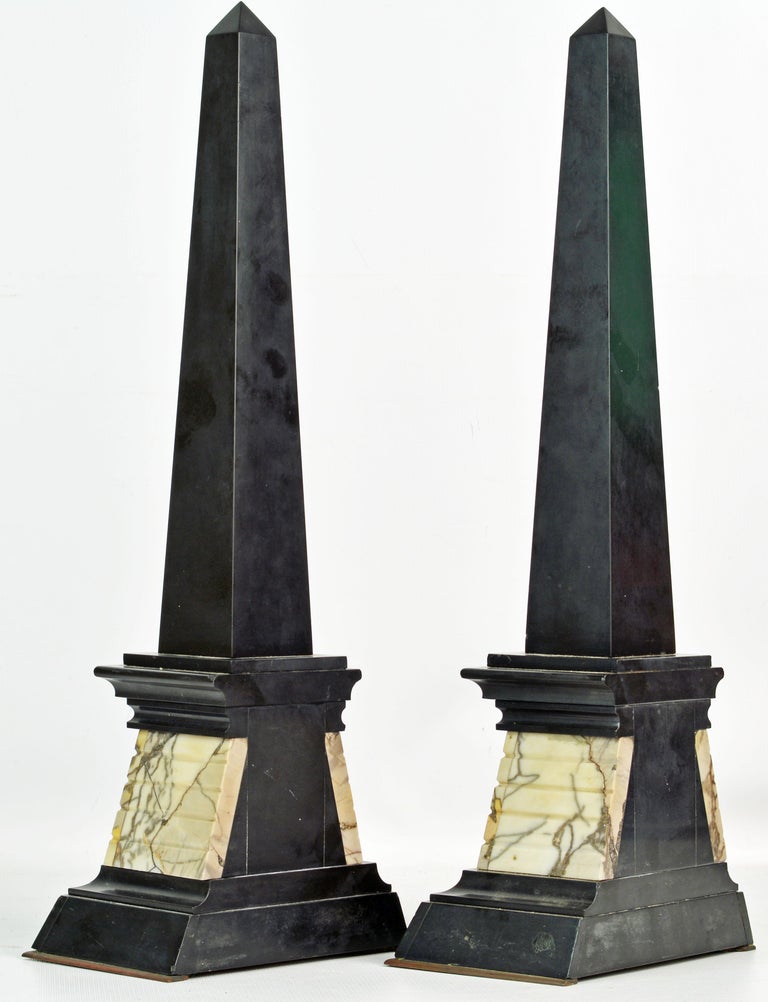 Pair of Superior Second Empire Two Color Marble Egyptian Revival ...