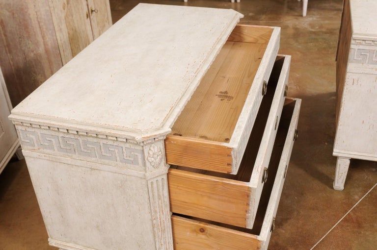Pair of Swedish 1890s Gustavian style Painted Chests with Greek Key ...