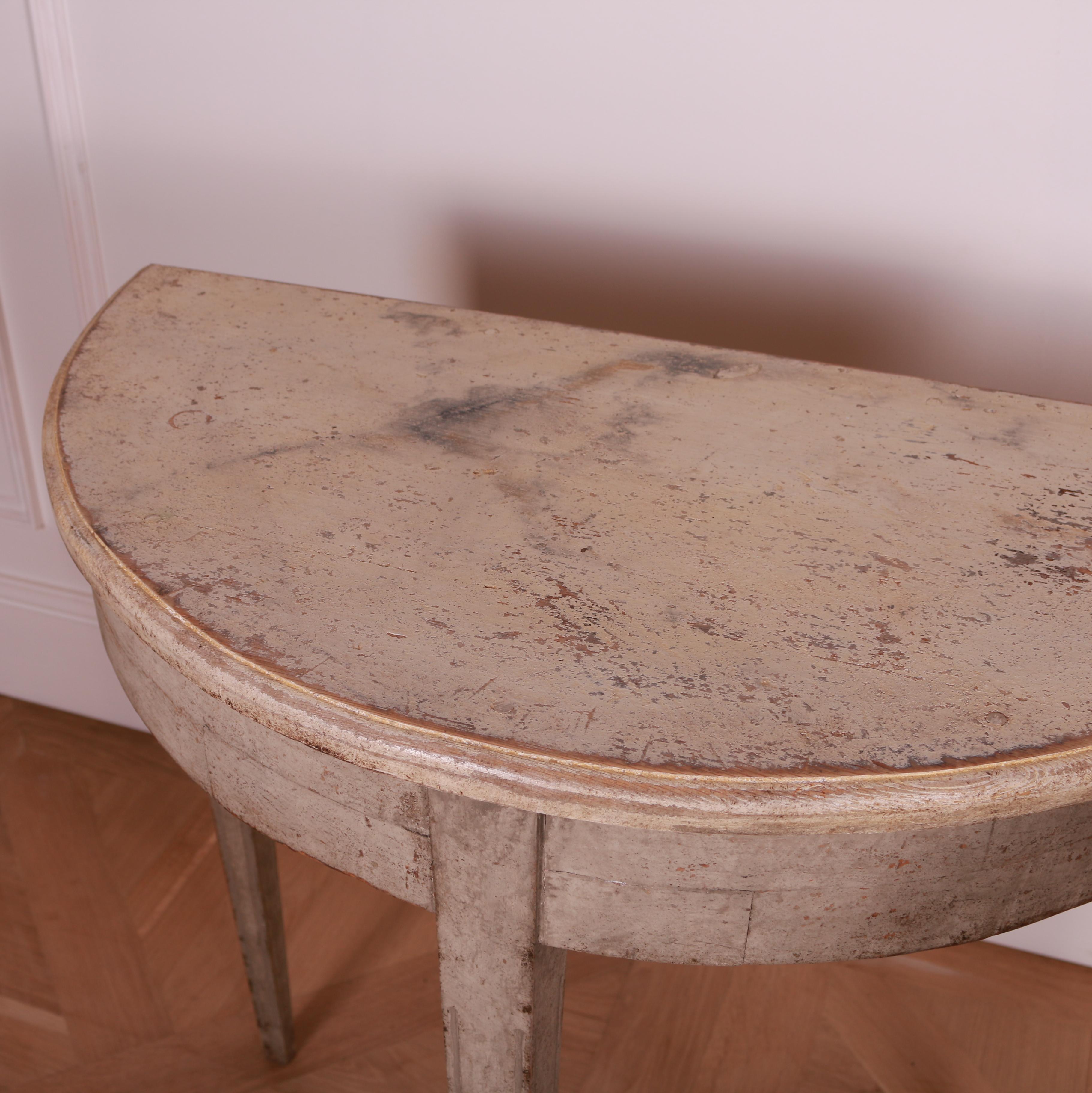 Pair of Swedish Demi Lune Console Tables at 1stDibs