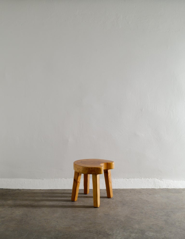 Pair of Swedish Free Form Stools in Solid Pine Produced by Vemdalia ...