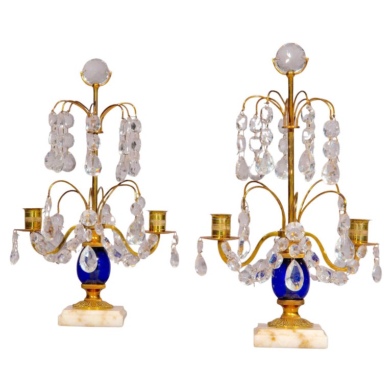 Pair of Swedish Gustavian Neoclassical Small Candelabra For Sale at 1stDibs